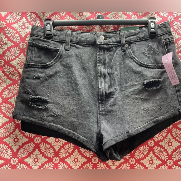 wild fable | Shorts | Distressed Black Denim High Rise Cheeky Jean ...